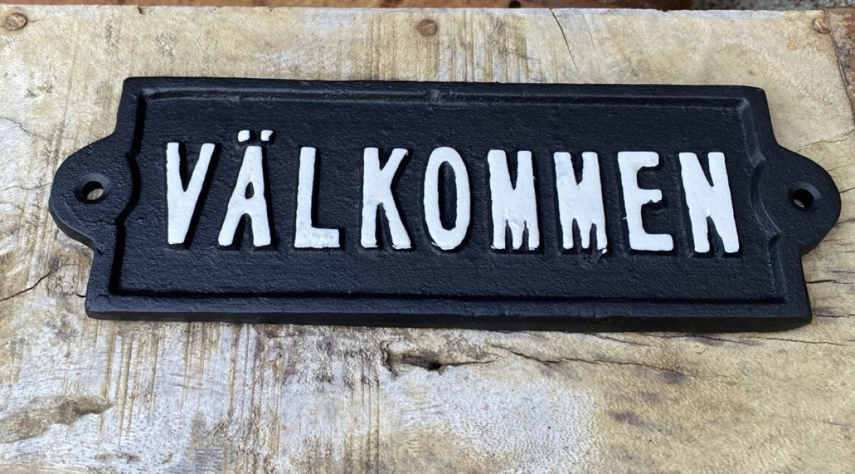 VÄLKOMMEN skylt i järn - För Trädgården - Glasverandan.se